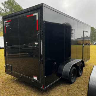 Titanium Cargo 7×16 Tandem Axle Black Enclosed Trailer with Blackout ...